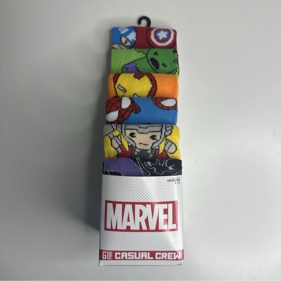 Marvel | Accessories | Marvel Superhero Crew Socks Red Yellow Purple ...